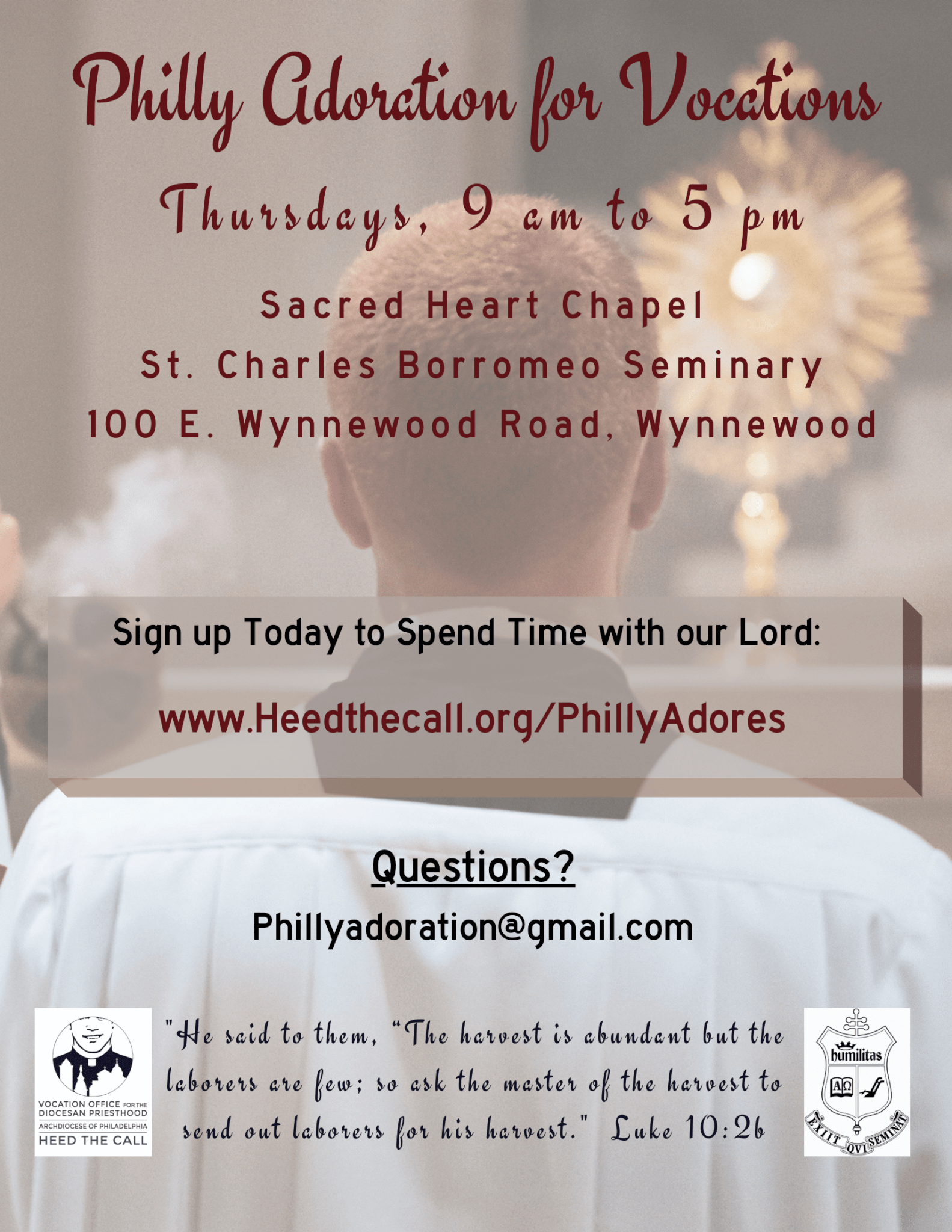 Philly Adoration for Vocations - Saint Charles Borromeo Seminary